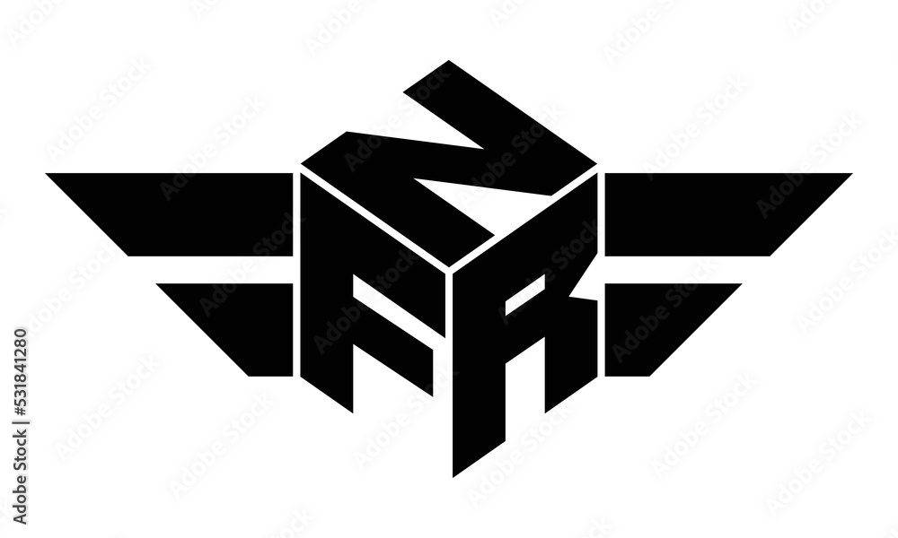 NFR three letter gaming logo in polygon cube shape logo design vector ...