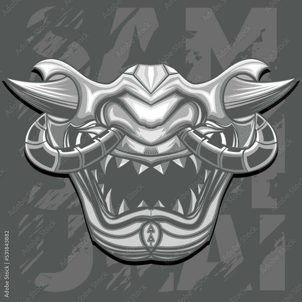 new model samurai mask mirror design with semi robot shape. premium oni ...