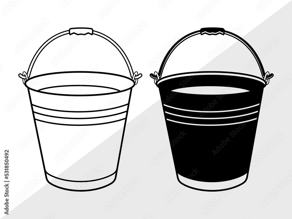 Bucket SVG, Water Bucket Svg, Cleaning Bucket Svg, Bin Bucket Svg ...