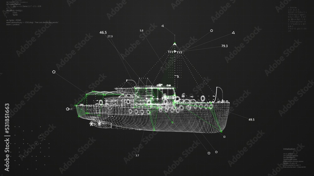 Ship UI Animation. HUD Ship Scanning. Stock Illustration | Adobe Stock