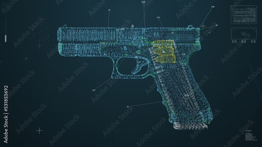 Weapon HUD reveal. Gun detection UI Stock Illustration | Adobe Stock