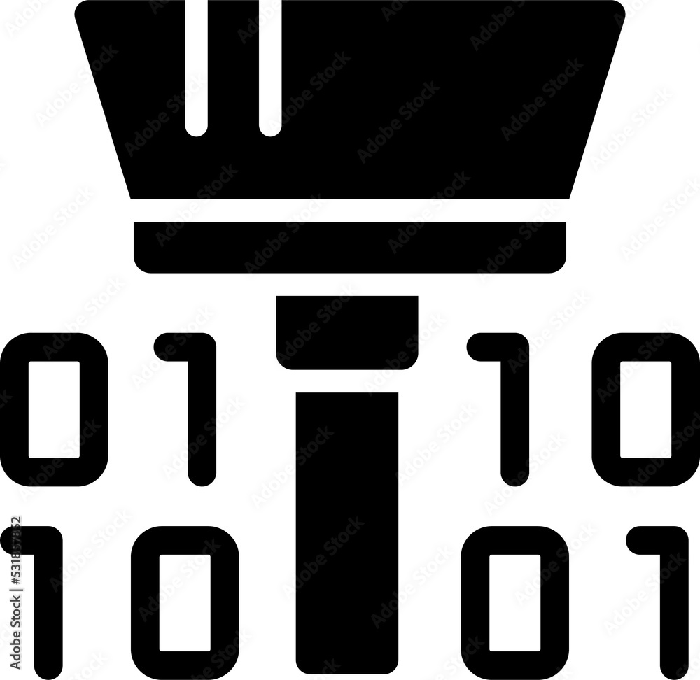 Cleaning dataset tool black glyph icon. Safe data mining. Checkup of ...