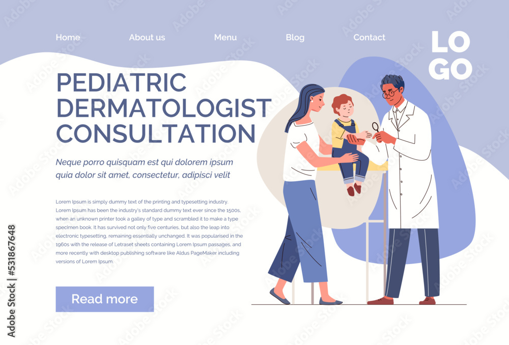 Doctor examines skin on child's hand. Diagnosis and consultation of ...