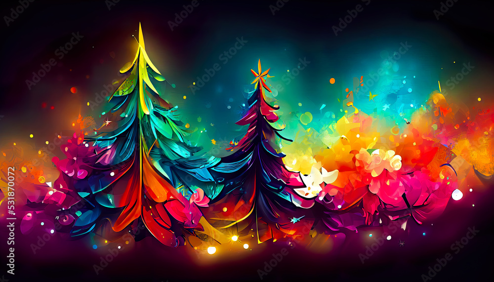 Abstract christmas tree background header wallpaper illustration Stock ...
