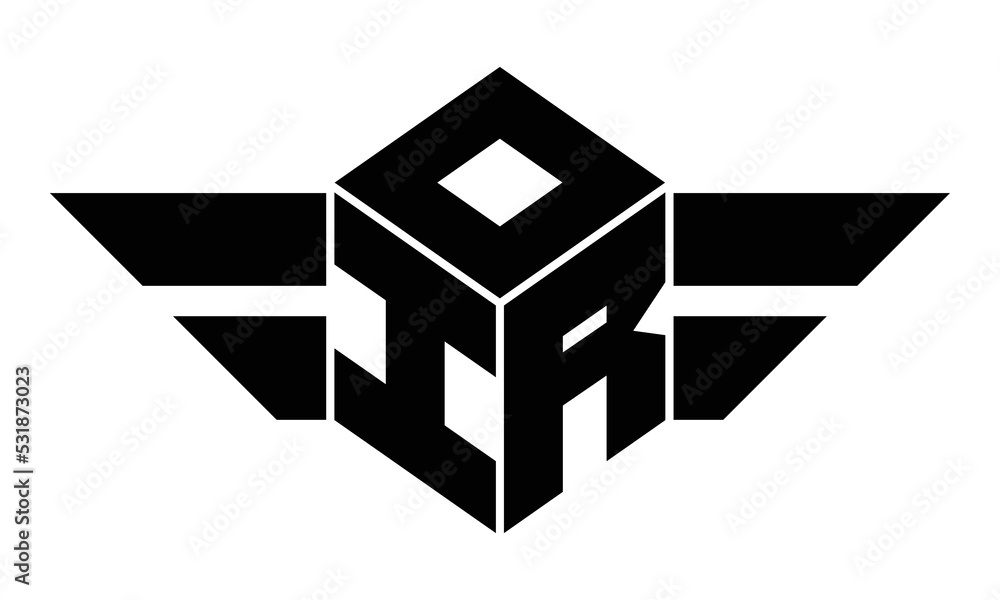 OIR three letter gaming logo in polygon cube shape logo design vector ...