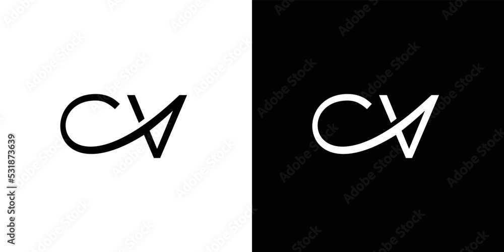 Modern and unique CV initial logo design abstract Stock Vector | Adobe ...