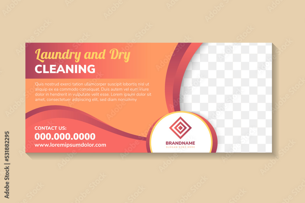 abstract curve modern banner design template for laundry and dry ...