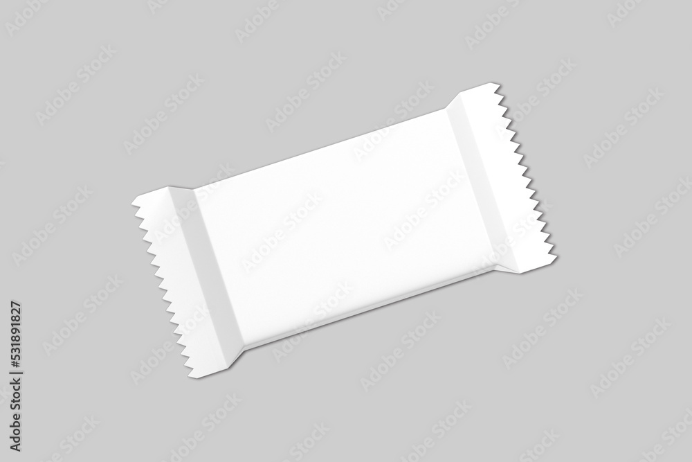 Empty blank snack bar packaging mockup isolated on white background ...