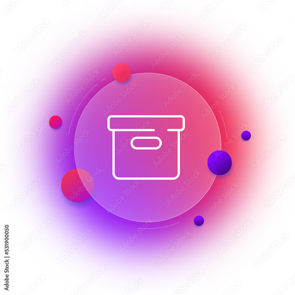 Box with lid line icon. Cardboard, gift wrap packing, package ...