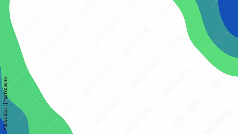 Green royal blue gradient wavy elements on white background. Bright ...
