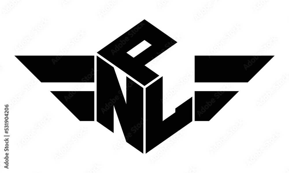 PNL three letter gaming logo in polygon cube shape logo design vector ...