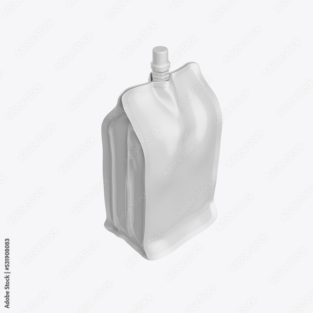 Liquid Glossy Stand-up Pouch Mockup. 3D render Stock Illustration ...