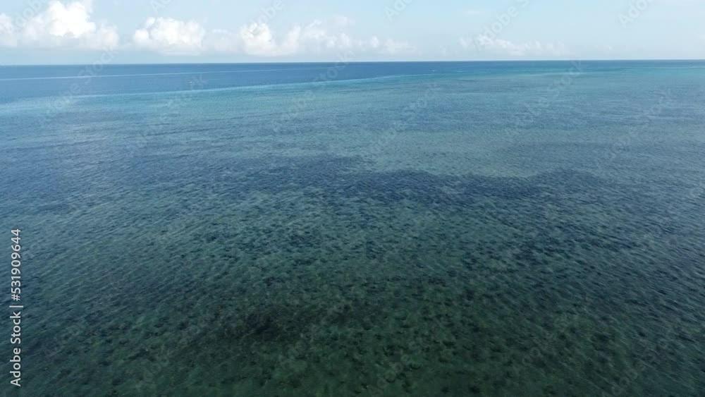 Different shades of blue color on Zanzibar island, Indian Ocean, Africa ...