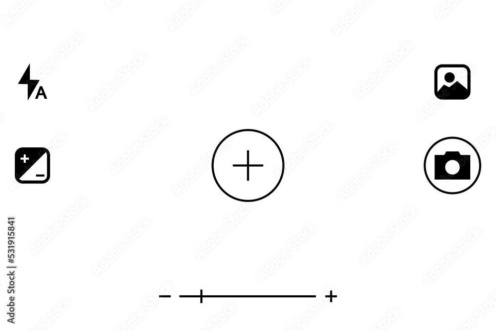 Video camera frame with record indicator. Photo camera viewfinder ...