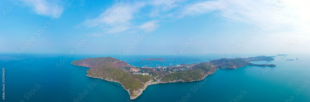 Aerial top view of Oil/Chemical LPG tanker ship Oversea transportation ...