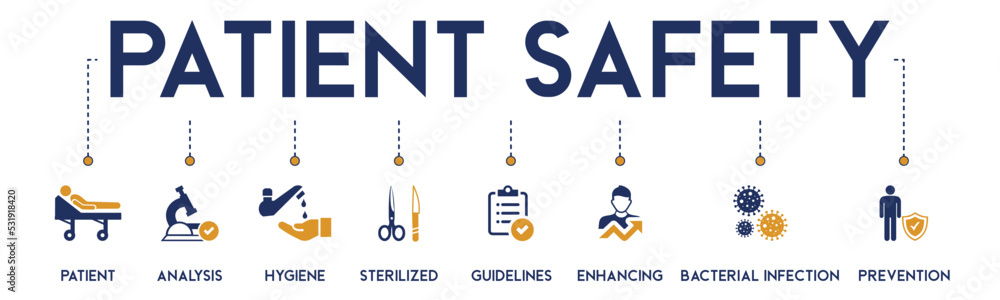 Patient safety banner web icon vector illustration concept with icon ...