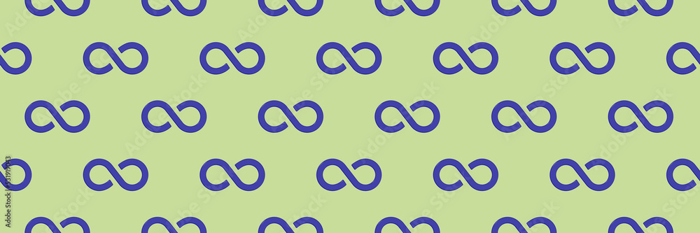 pattern. Infinity sign is blue, isolated on pea background. Symbol of ...