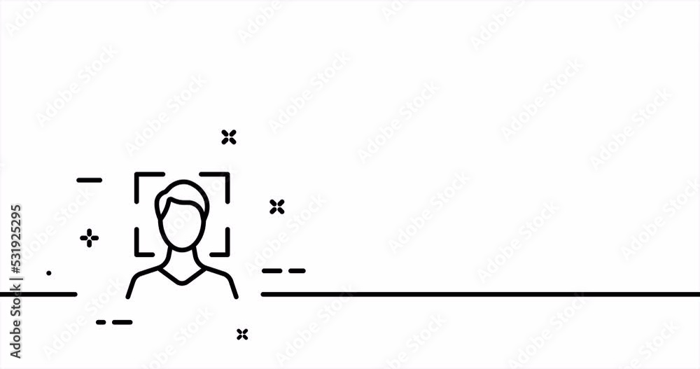 Face recognition. Face ID, unlock, frame, biometrics scan, scanning ...