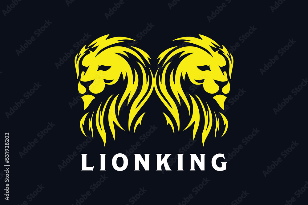 Lion king logo design. Lion mascot vector Stock Vector | Adobe Stock
