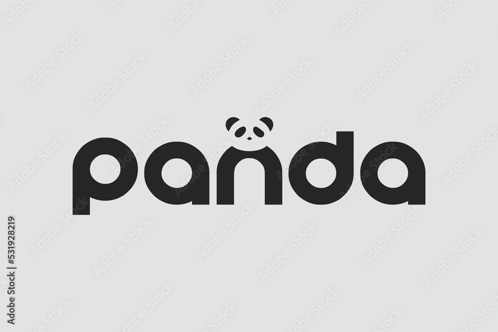 Modern hand drawn lettering word Panda. Calligraphy brush and ink ...