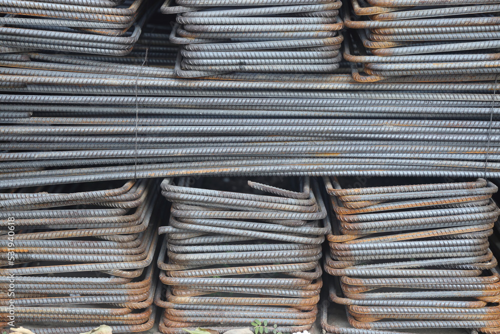 Poster Construction rebar steel work reinforcement in conncrete ...