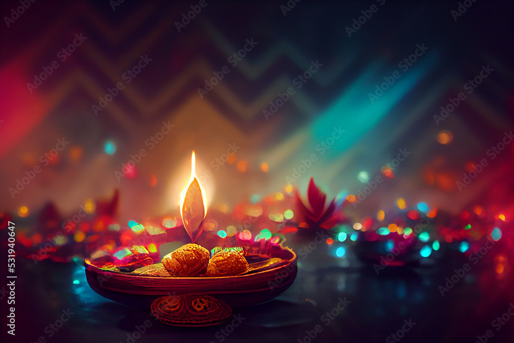 Digital 3d illustration of Diwali, the festival of lights. Stock ...