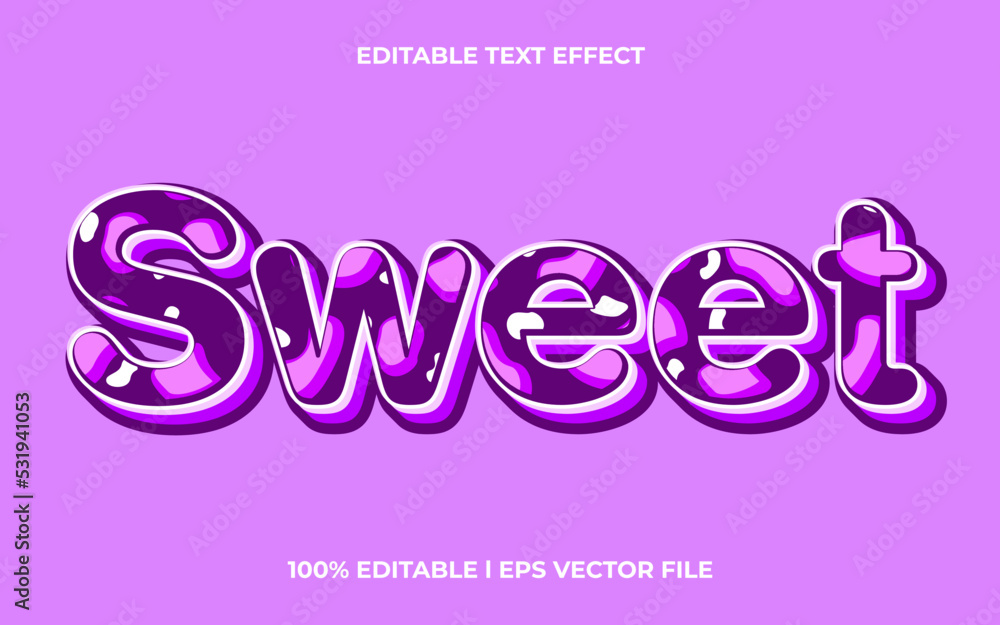 sweet text effect editable modern lettering typography font style, cute ...