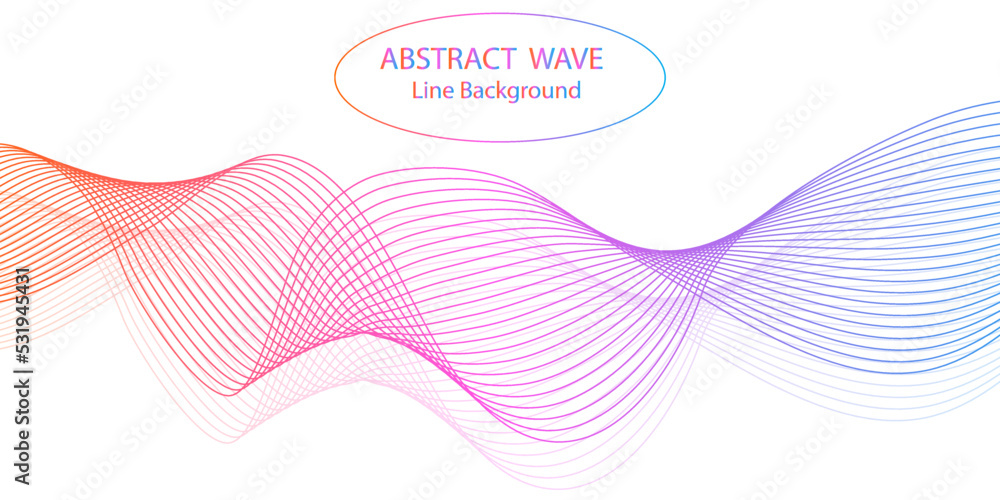 Abstract modern colorful wavy stylized lines background. blending ...