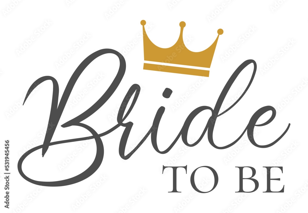 Bride to be bachelorette party vector calligraphy design.hen party or ...