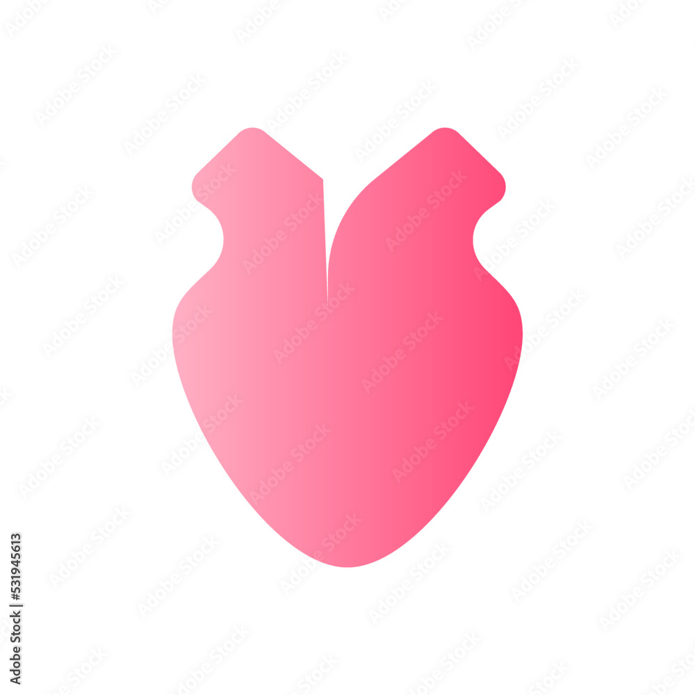 Heart flat gradient two-color ui icon. Regular medical checkup ...