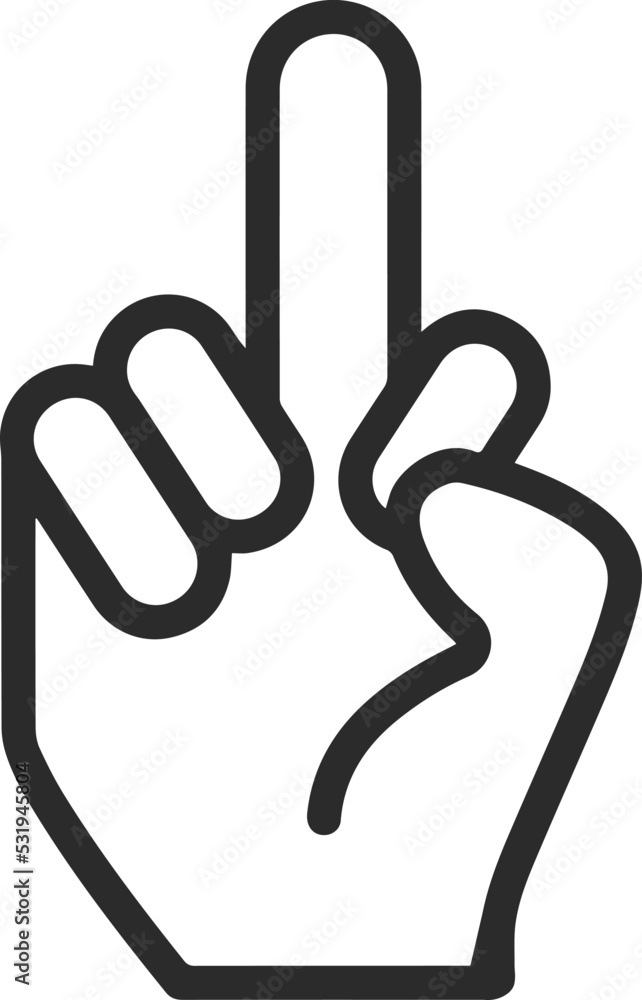 Middle finger icon, expression icon vector Stock Vector | Adobe Stock