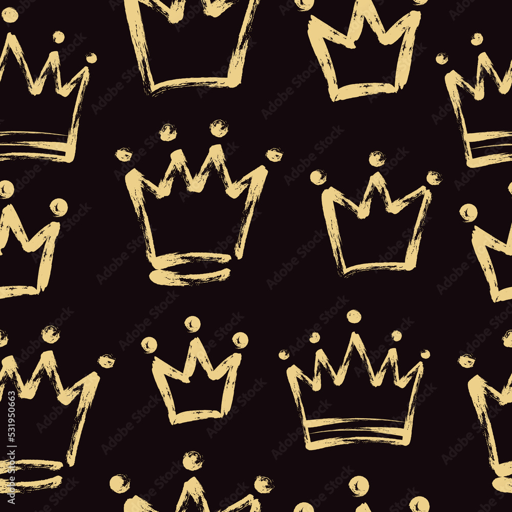 Crowns Seamless pattern. Cute baby and little princess textures ...