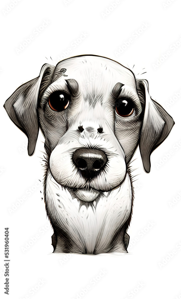 cute cartoon digital dog Stock Illustration | Adobe Stock