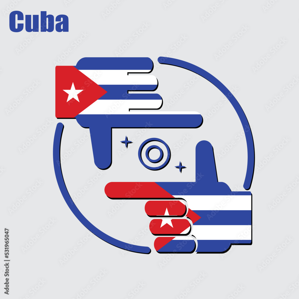 logo of the photographer design made from the flag of Cuba, conceptual ...