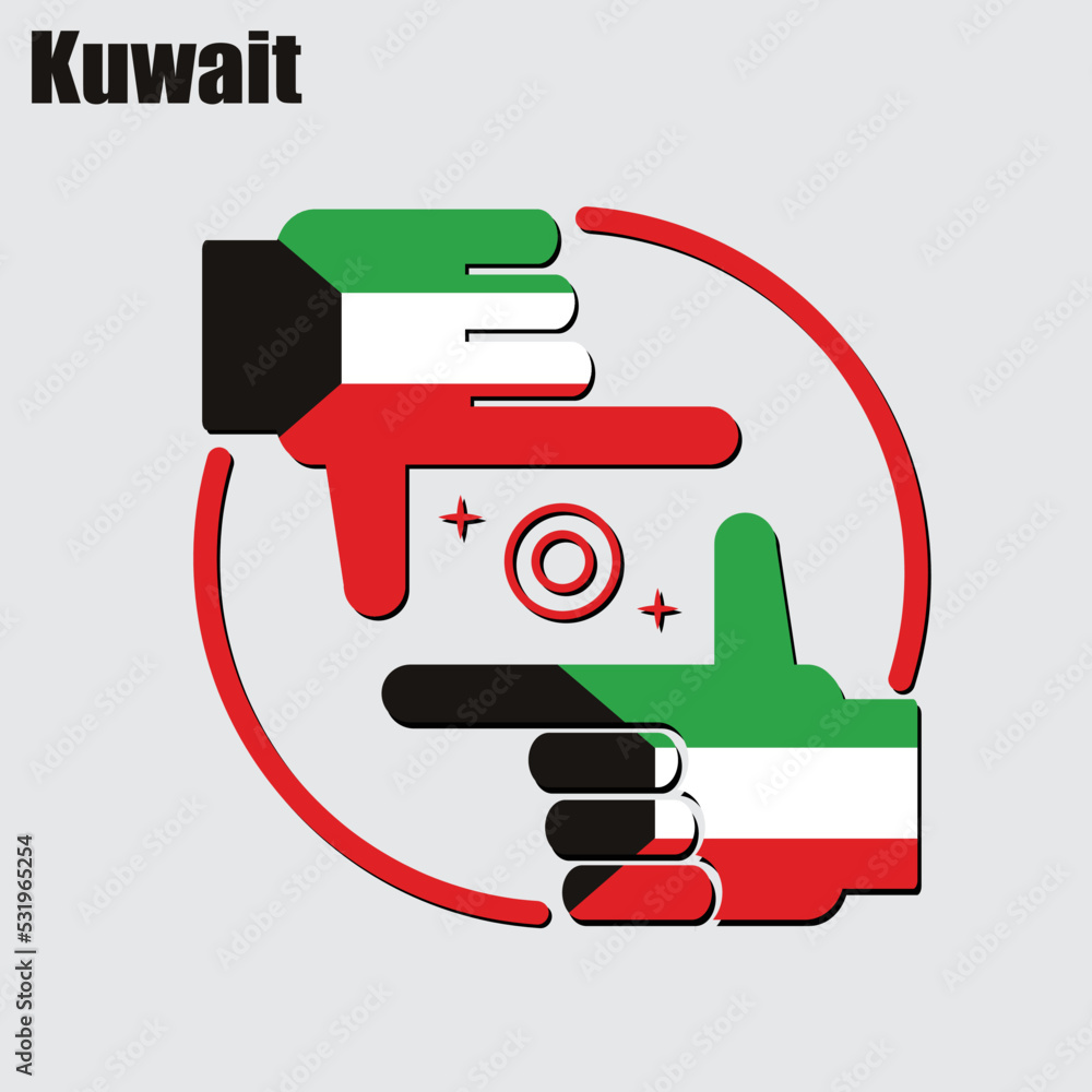 logo of the photographer design made from the flag of Kuwait ...