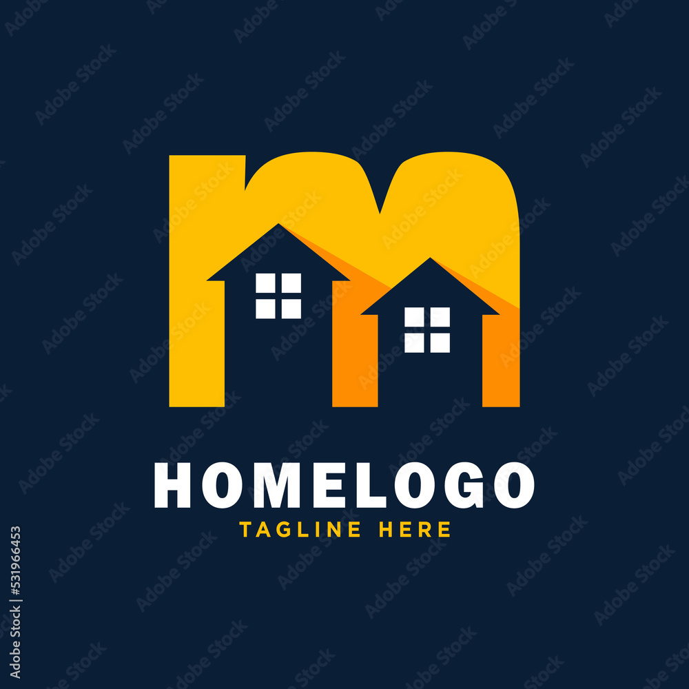 Letter M House Logo Design Template Inspiration, Vector Illustration ...