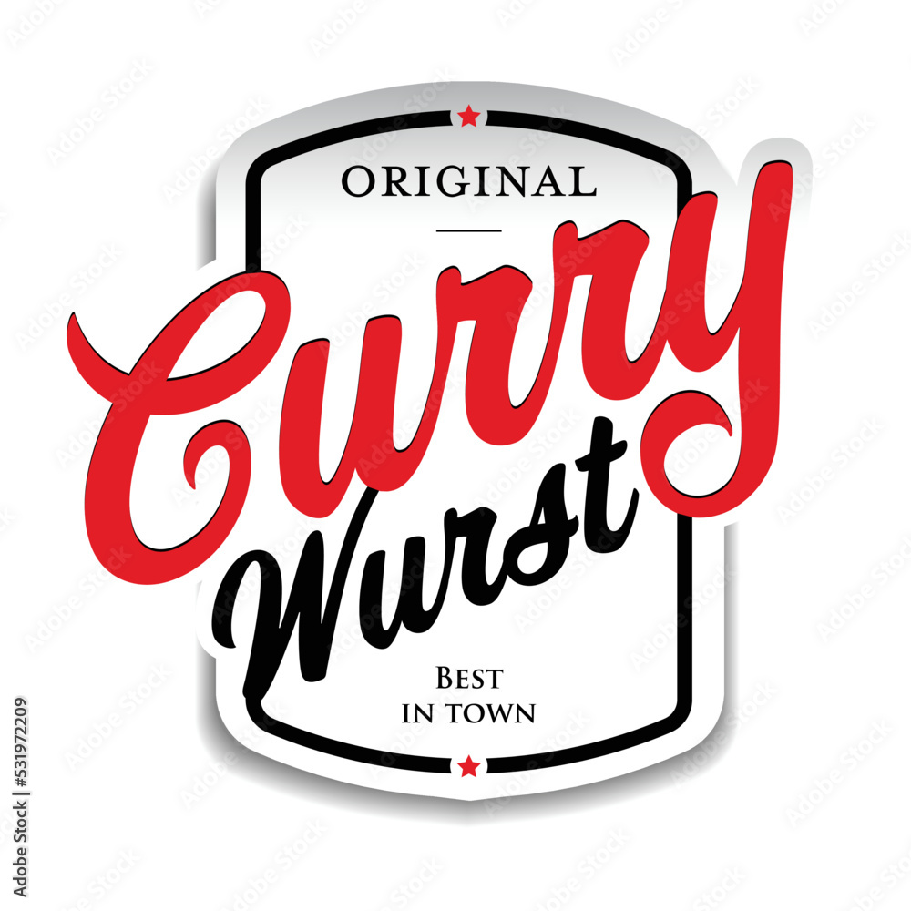 Curry Wurst german food sign Stock Vector | Adobe Stock