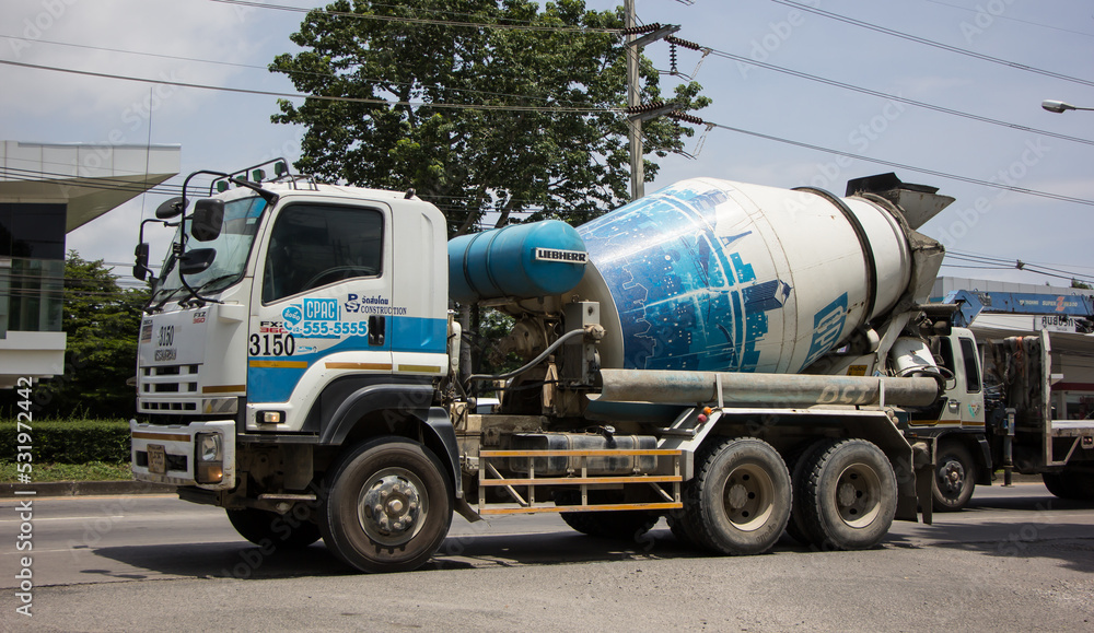 Concrete truck of CPAC Concrete product company. Stock Photo | Adobe Stock