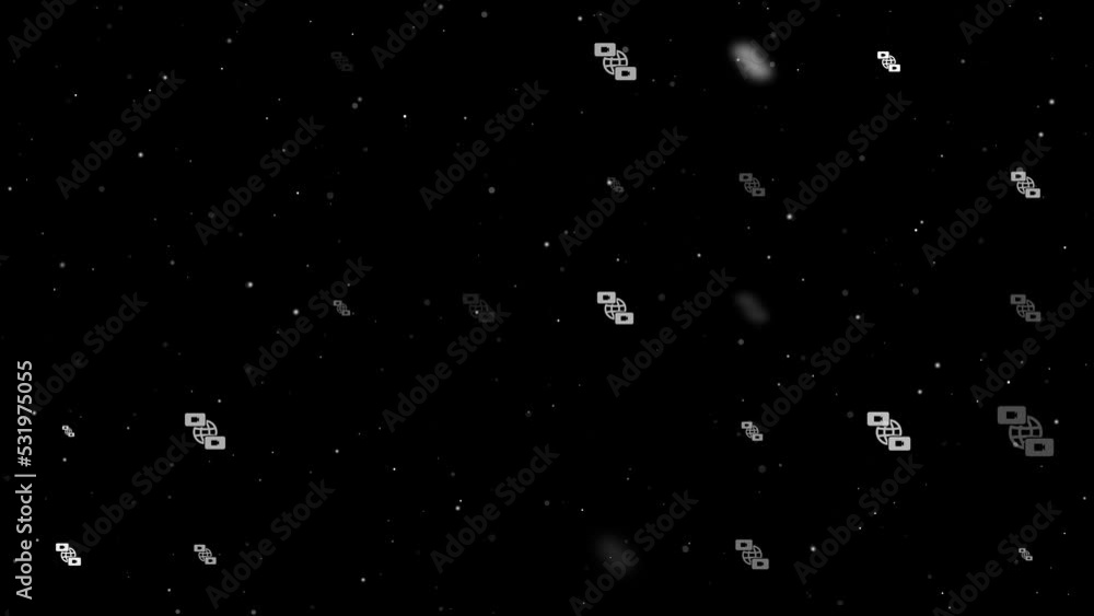 Template animation of evenly spaced videoconference symbols of ...