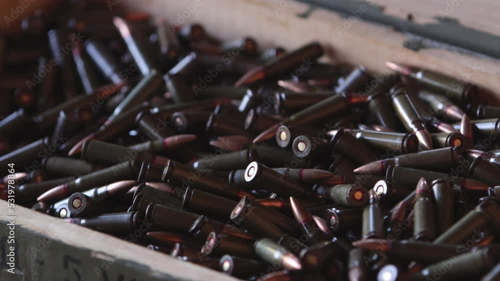 AK47 ammo, 7.62 caliber bullets, gun crime, military target, war bullet ...