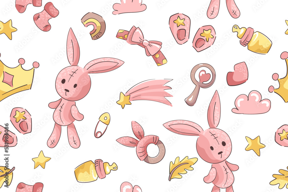 Seamless baby pattern, texture, backdrop, wallpaper with children hand ...