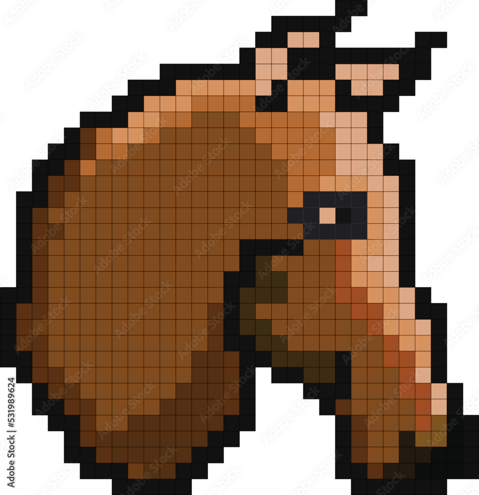Vector pixel art of horse Stock Vector | Adobe Stock