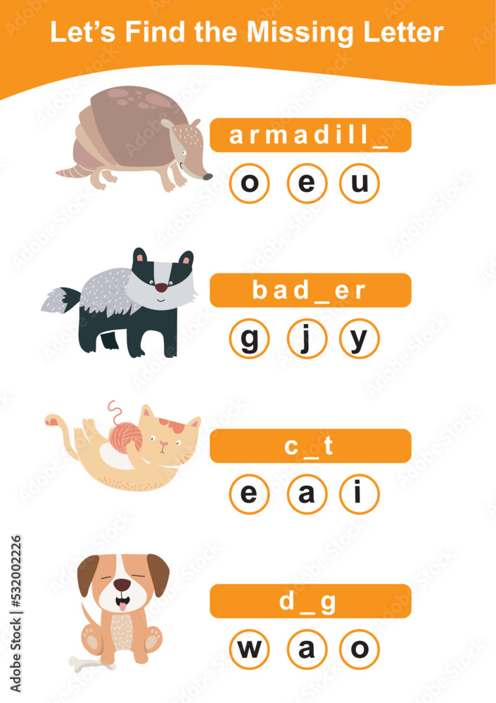 Word game sheet. Complete the words. Animals Theme Names Worksheet ...