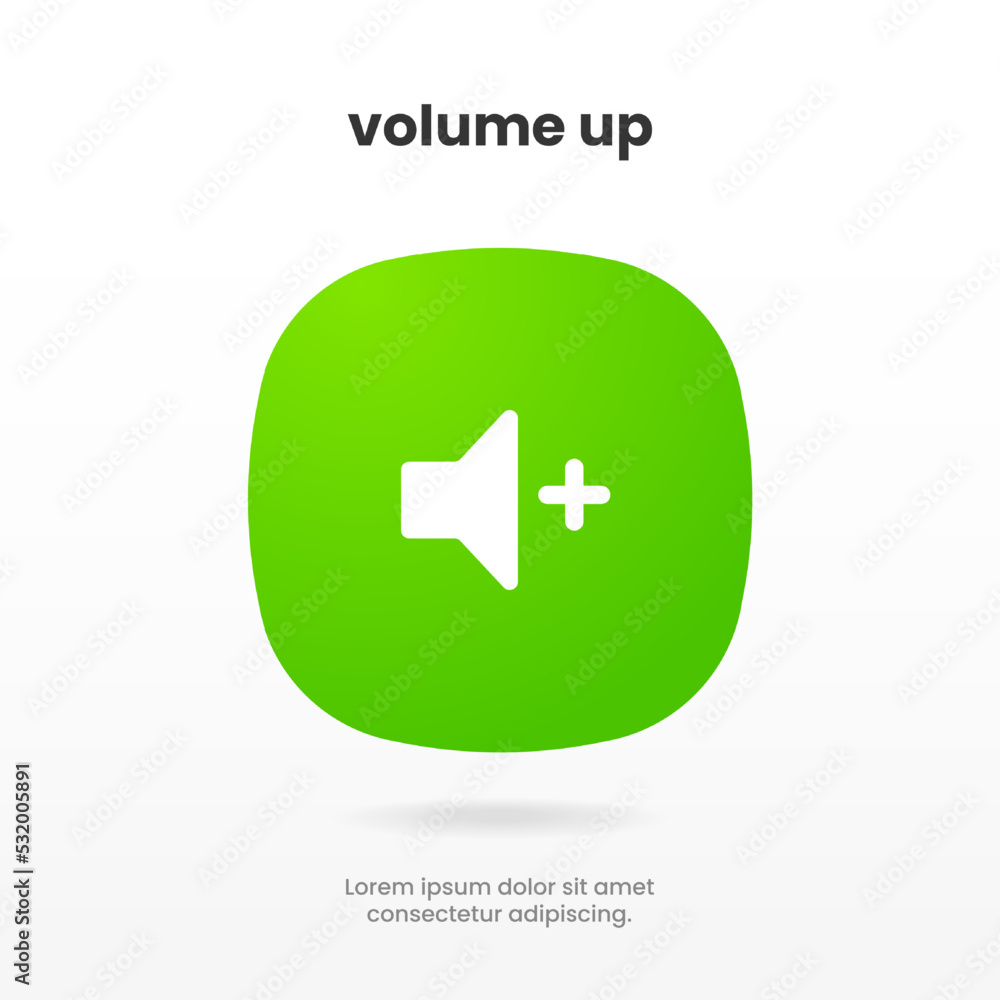 3d speaker and sound icon. Volume up icon. Computer voice icon ...