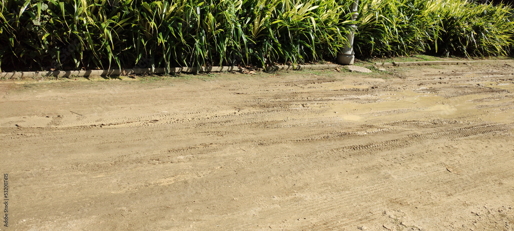 puddle mud dust clay reflection floor asphalt street path mall garden ...
