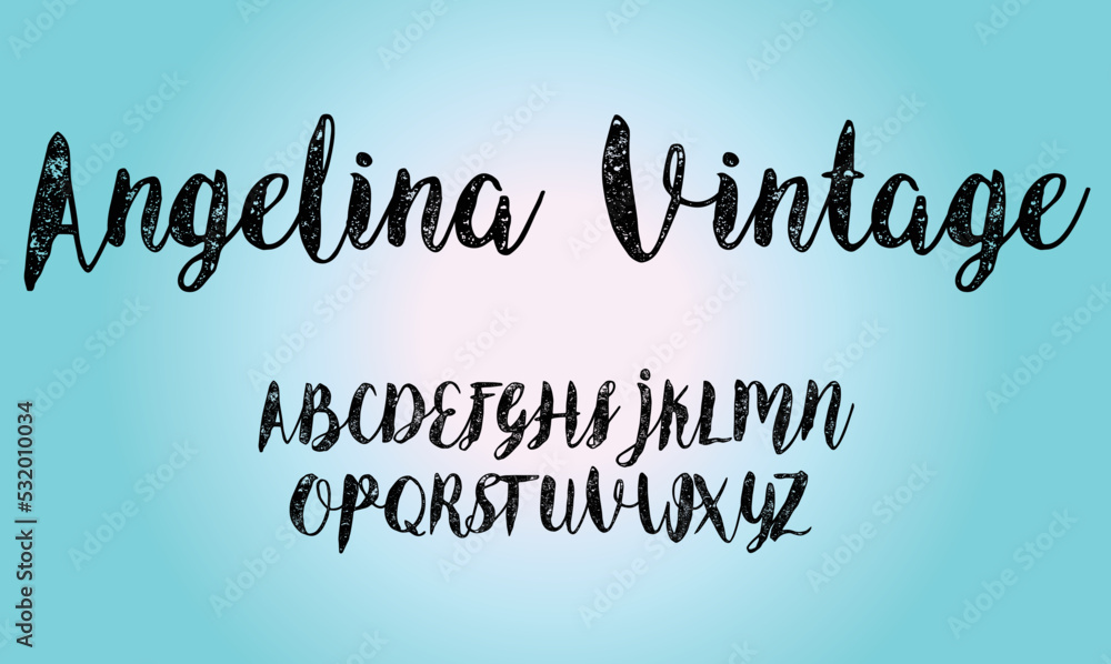 Angelina Vintage font. Typography with dot regular and number. latest ...