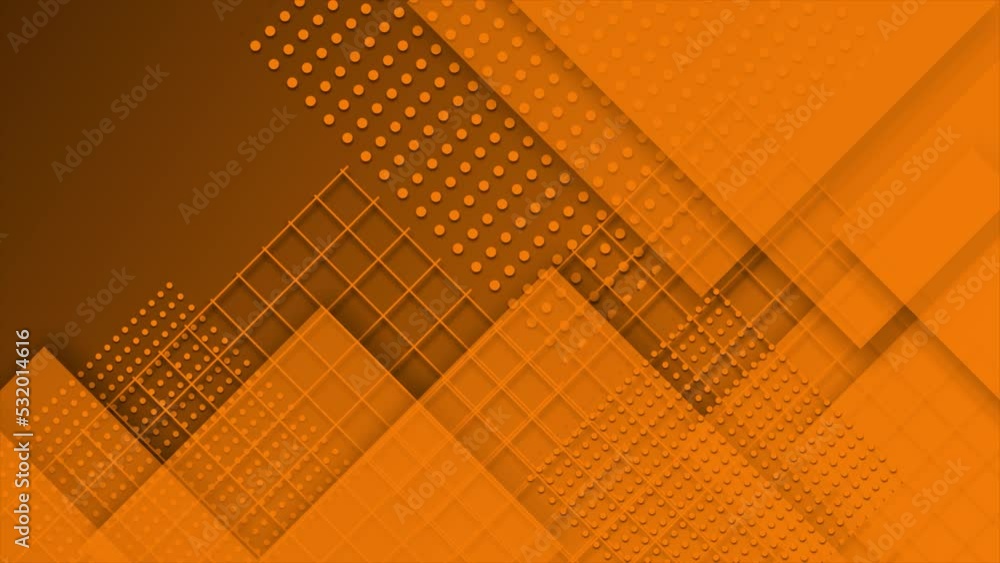 Animated orange color multiple squares shapes element background Stock ...