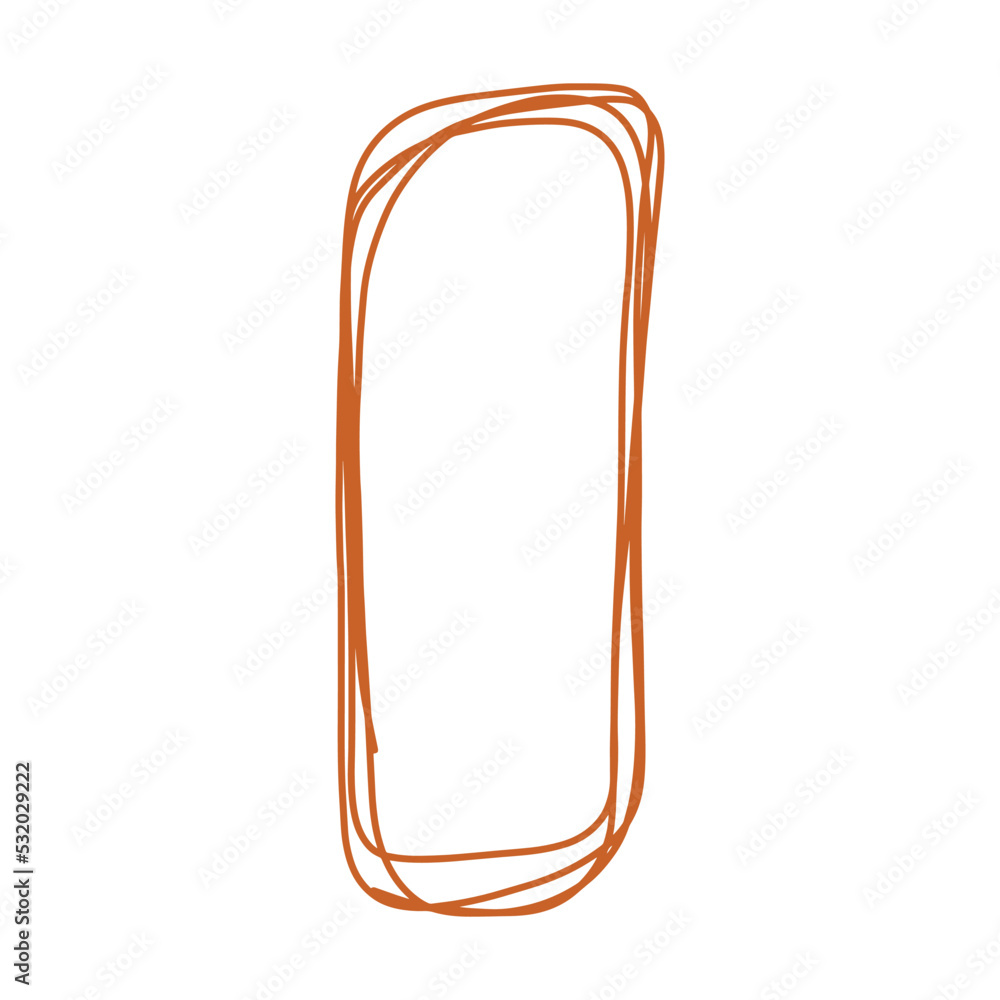 Alphabet I letter hand drawn outline stroke drawing illustration ...