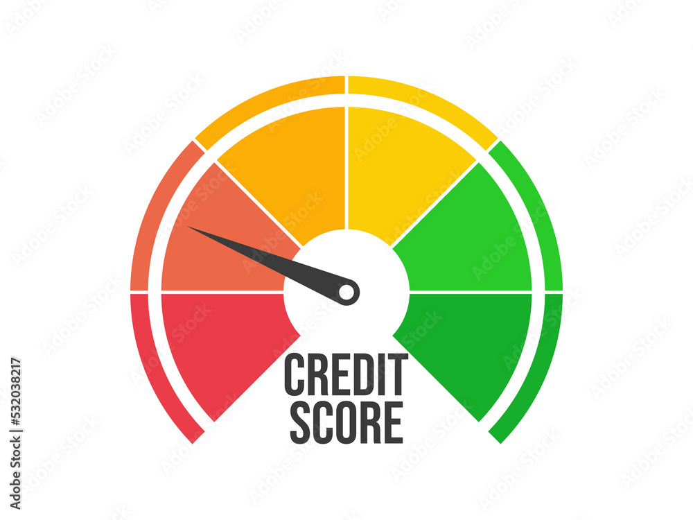 Poor credit score. Credit rating indicator isolated on white background ...