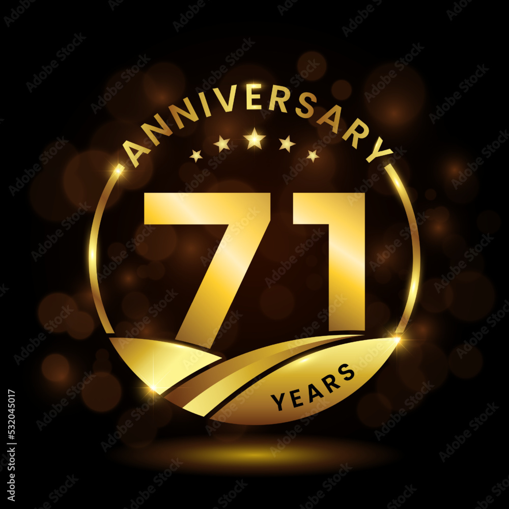 71 years anniversary, Anniversary celebration logo design. vector ...